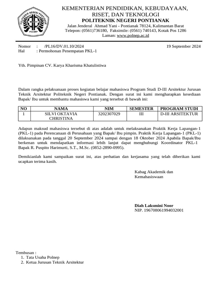 SURAT PKL 1 Silvi | PDF