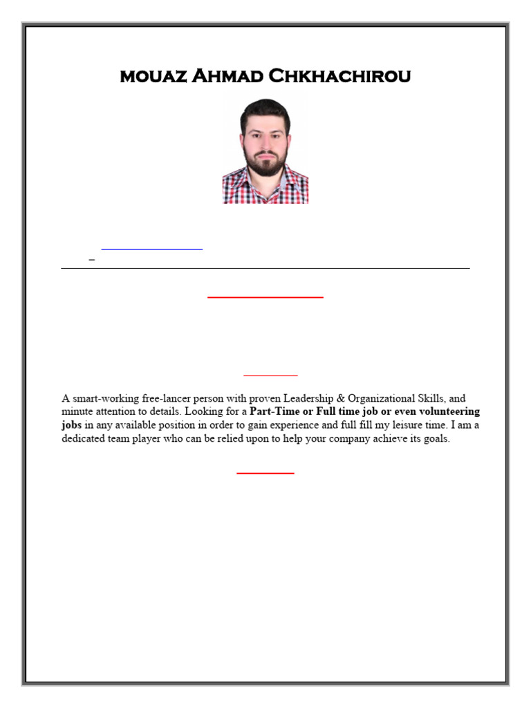 Cv-mouaz-Ahmad 2023 | PDF | United Arab Emirates