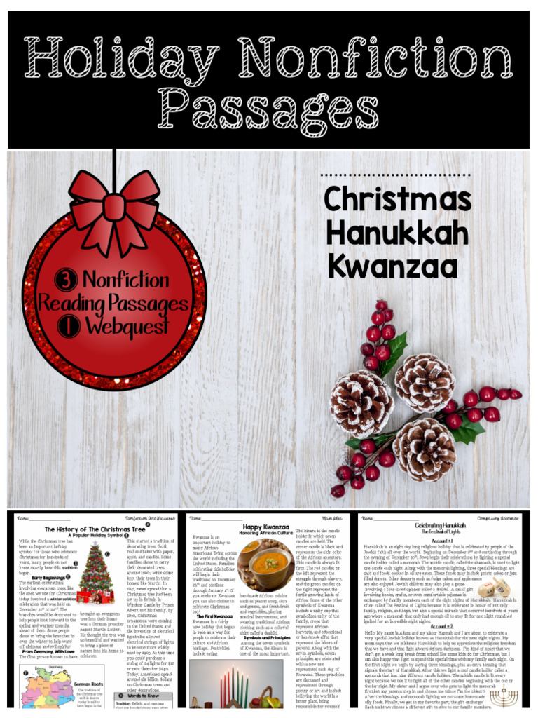 Holiday Nonfiction Passages for Kids | PDF | Hanukkah | Santa Claus's ...