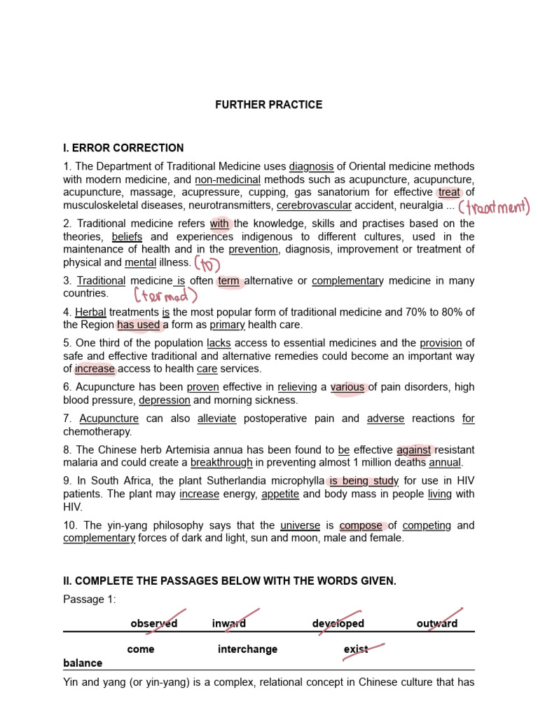 FURTHER PRACTICE 1 | PDF | Yin And Yang