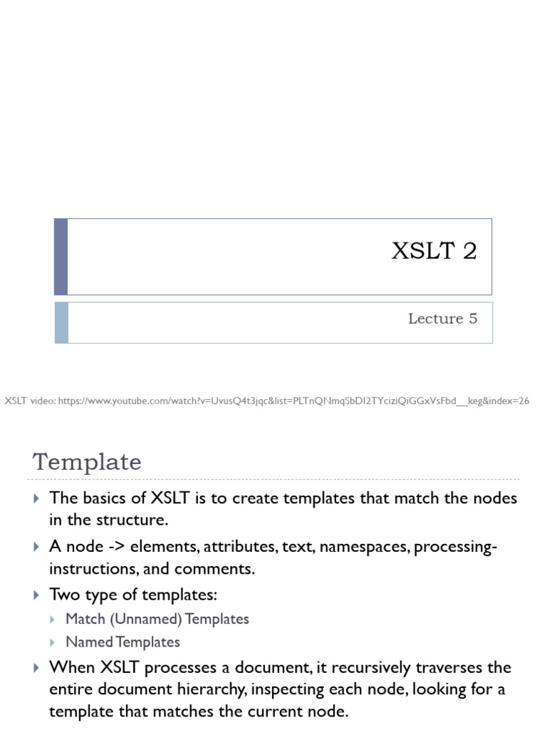 lecture 5 | PDF | Xslt | X Path