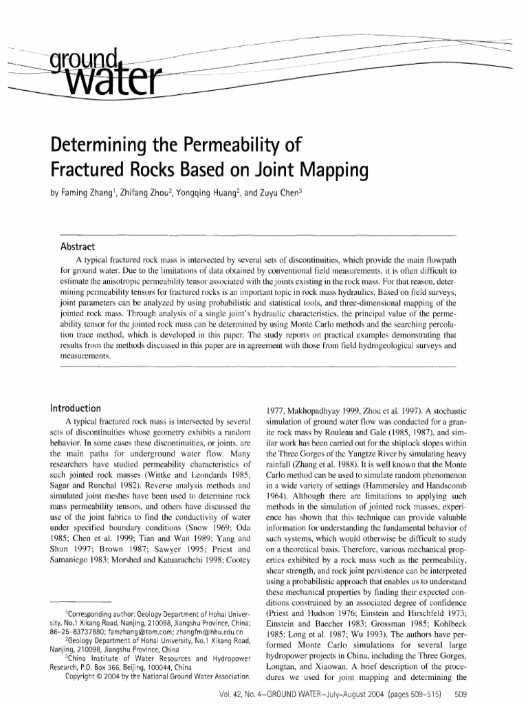 Zhang Et Al-2004-Groundwater | PDF