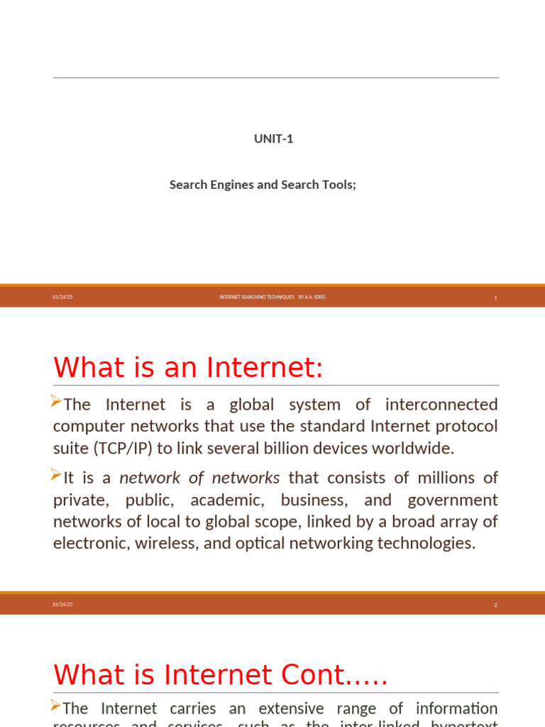 Unit-1INTERNET SEARCHING TECHNIQUES | PDF | World Wide Web | Internet & Web