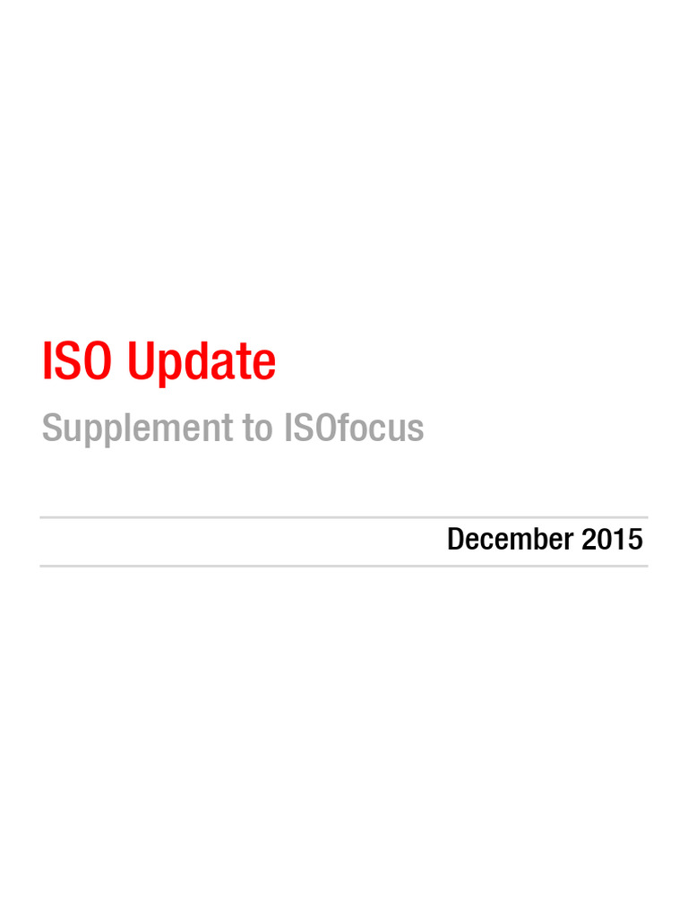 isoupdate_201512 | PDF | International Organization For Standardization | Materials