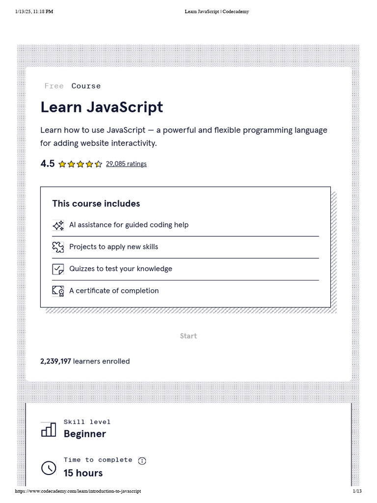 Free Beginner JavaScript Course | PDF | Java Script | Scope (Computer ...