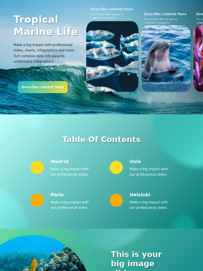 Tropical Marine Life Presentation Blue Variant | PDF | Infographics ...