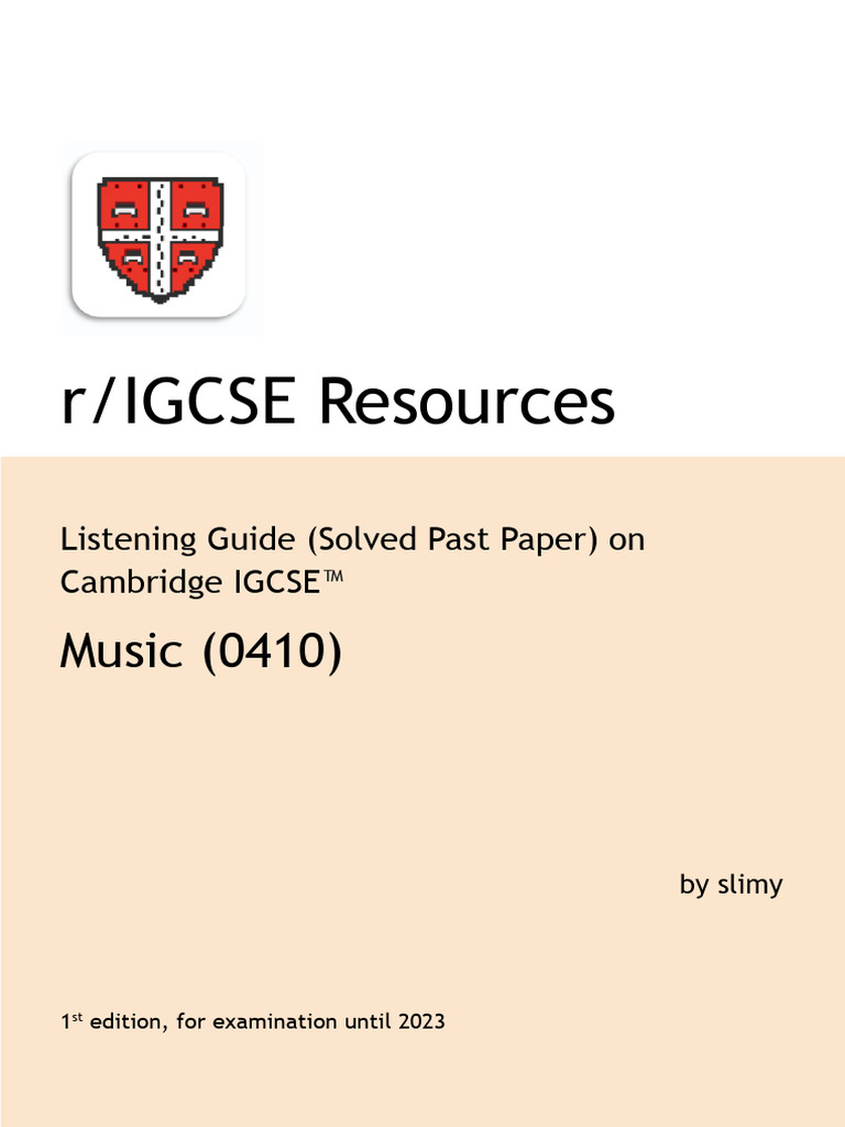 R - IGCSE Resources - Music - Listening Guide - Slimy | PDF