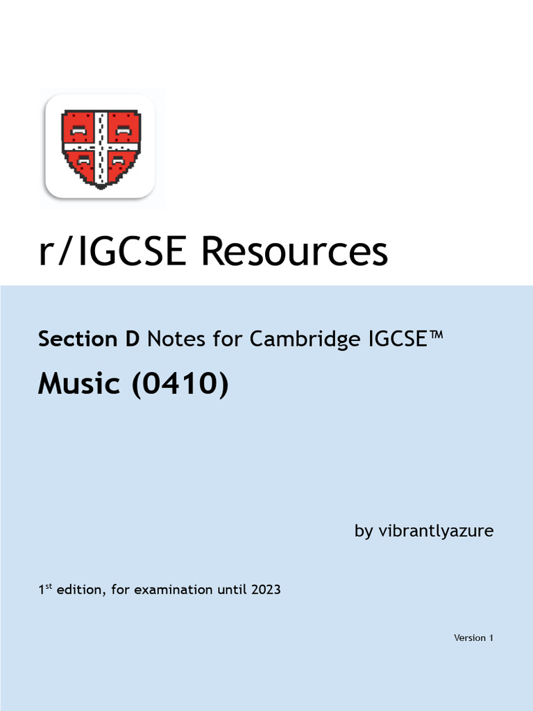 R - IGCSE Resources - Music - Section D - Vibrantlyazure | PDF ...