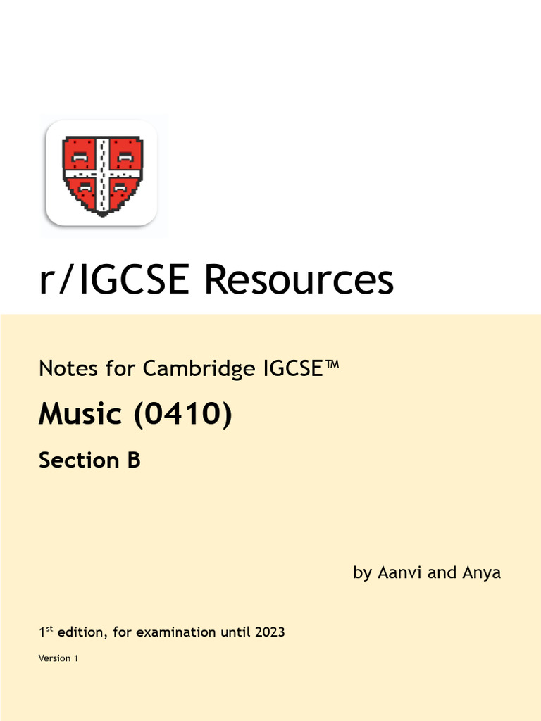 R - IGCSE Resources - Music - Section B - Aanvi and Anya | PDF | String ...
