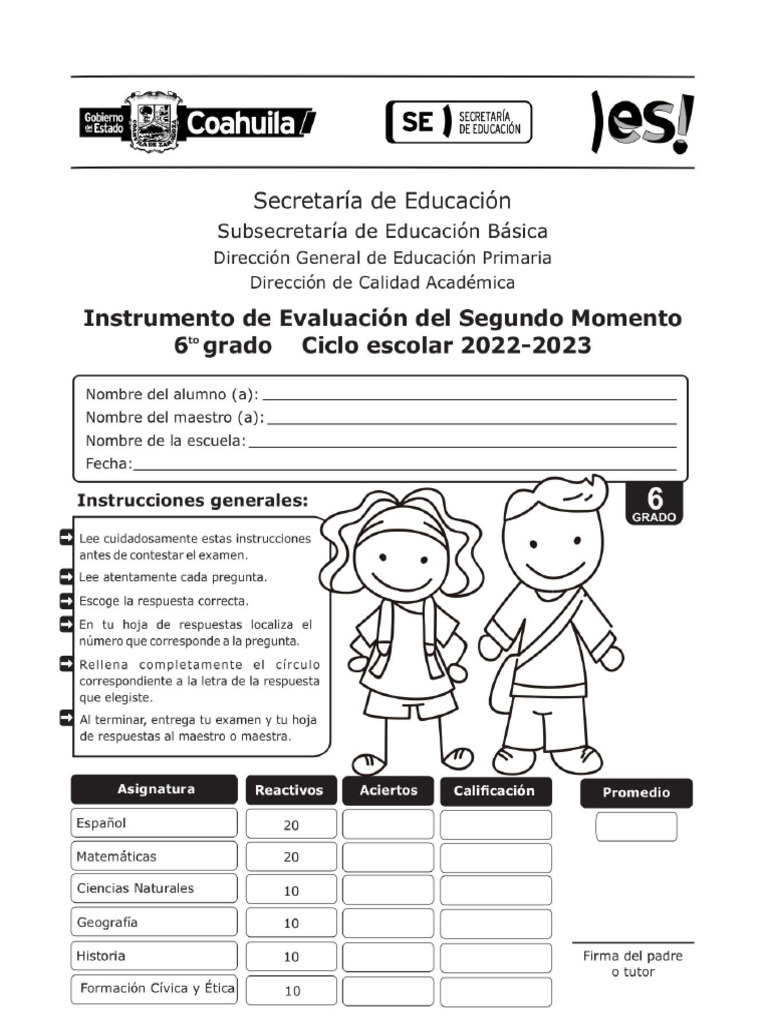 6° Inst. Eval. 2do. Momento Ciclo Escolar 22-23 | PDF | Mesoamérica | Sistema de coordenadas ...