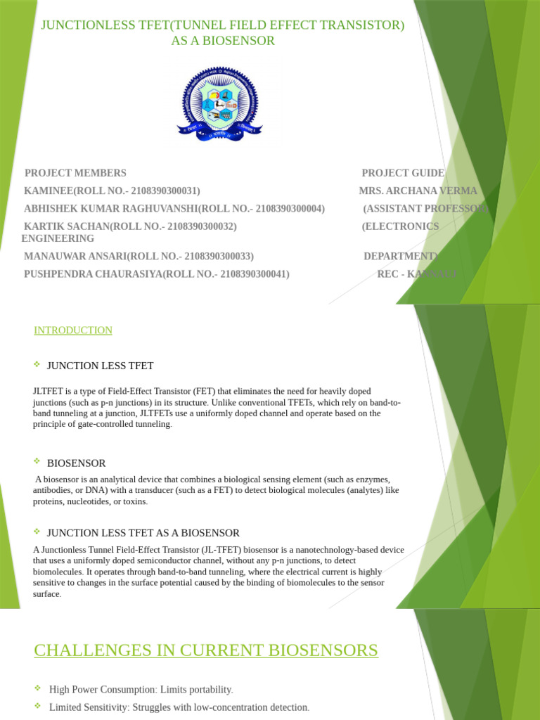 Junctionless Tfet(Tunnel Field Effect Transistor) 1 | PDF | Biosensor | Mosfet
