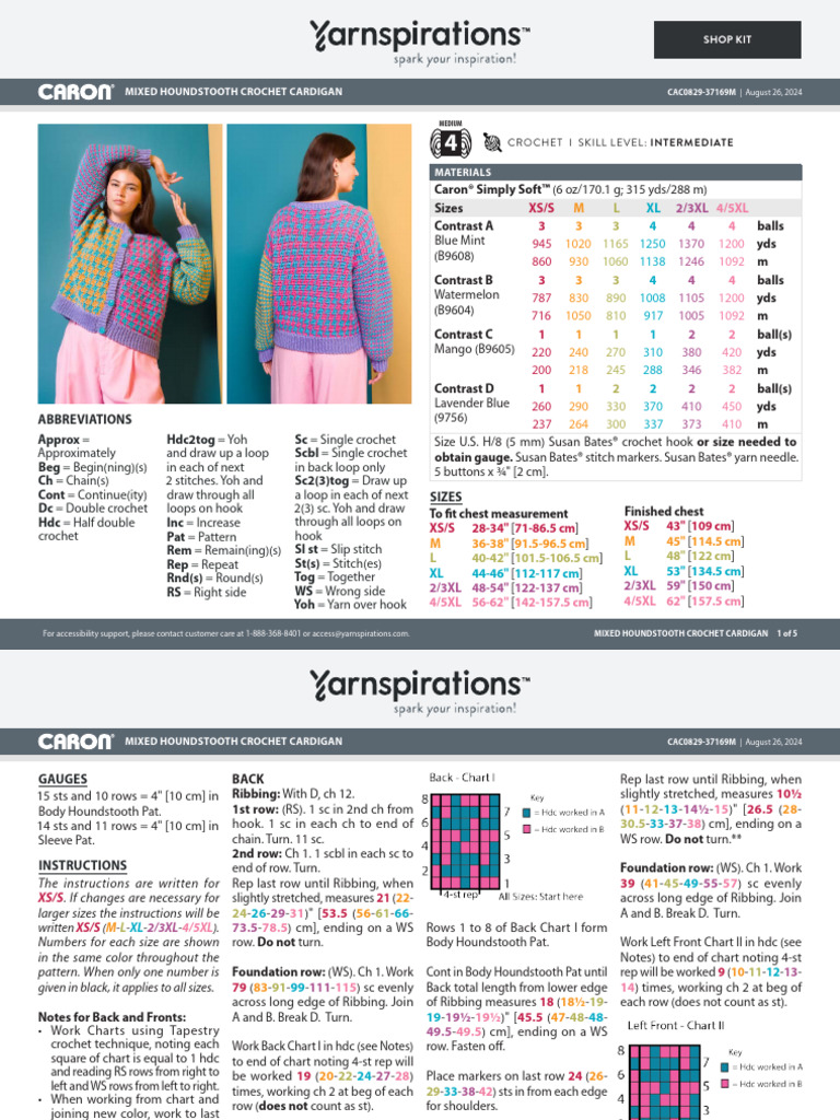 Patrón de Sueter 2 | PDF | Crochet | Sewing