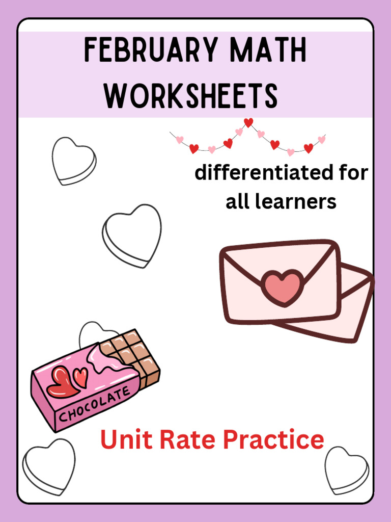 February Math Worksheets: Unit Rate Practice | PDF