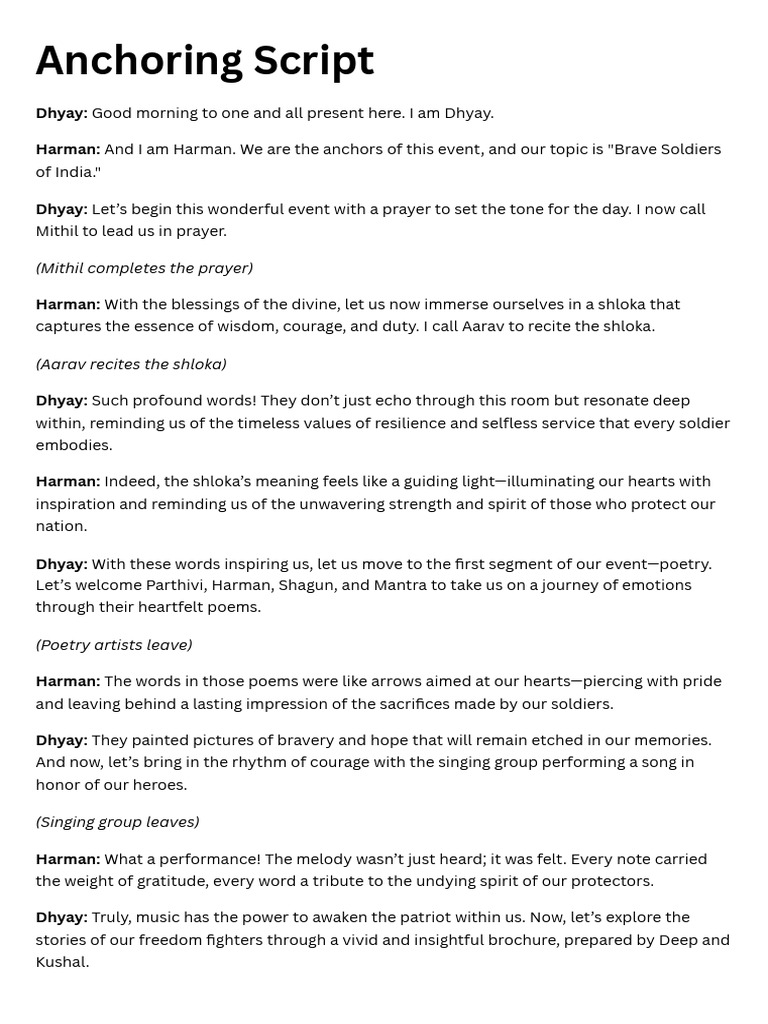 Anchoring Script | PDF