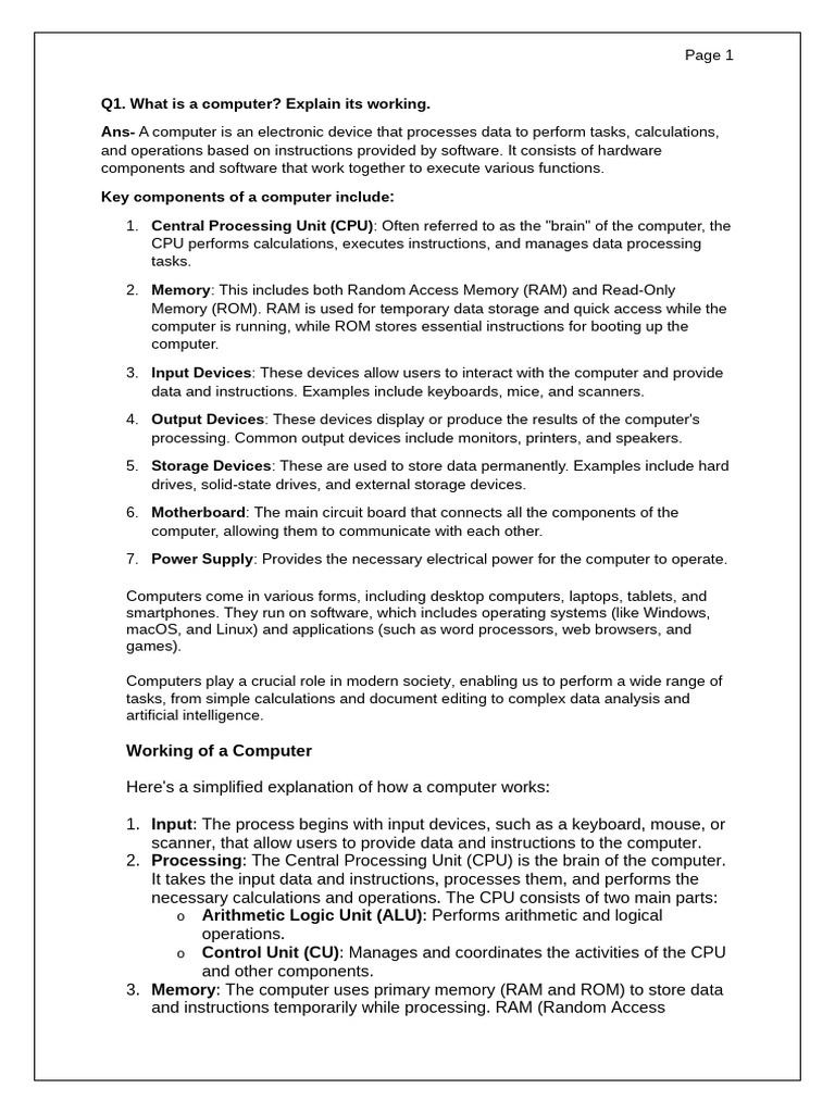 CF and C Programming Notes | PDF | Random Access Memory | Computer Data ...