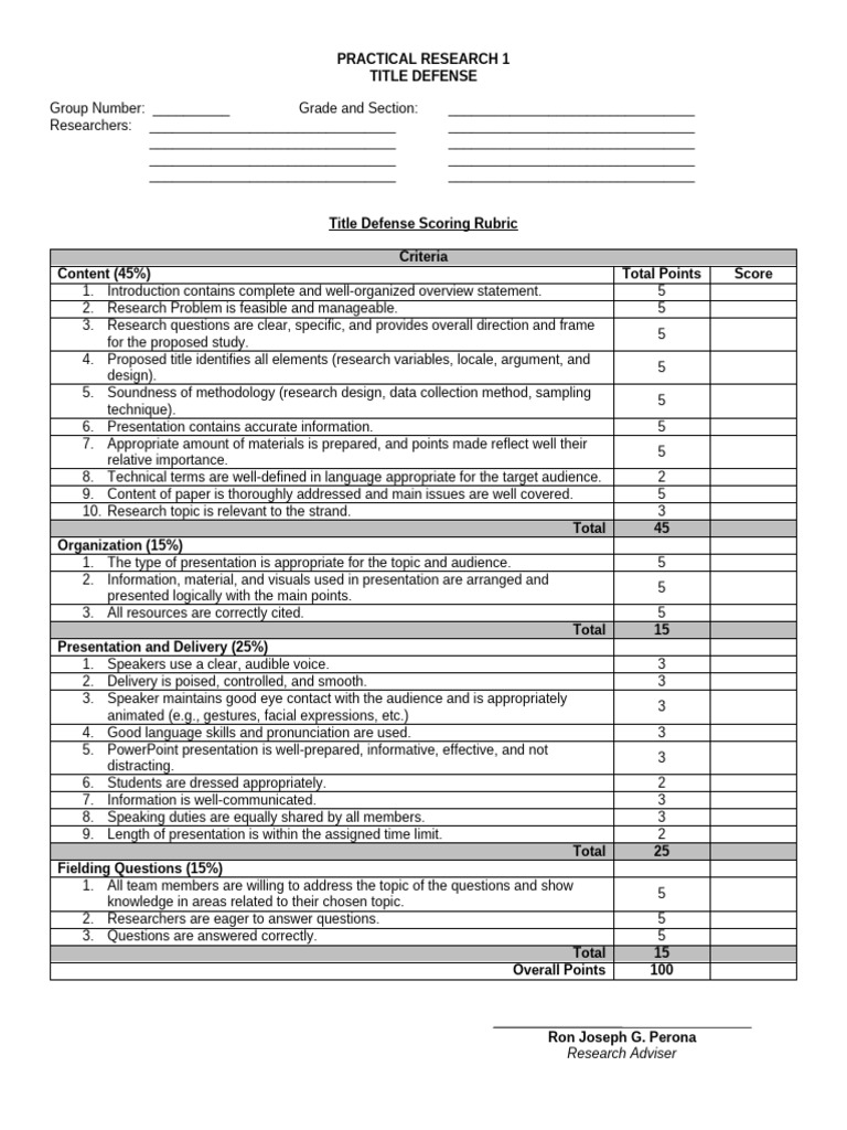 Research Proposal Scoring Rubric | PDF | Information | Cognition