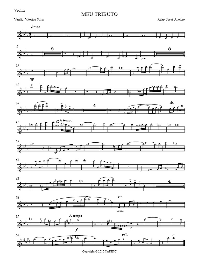 Meu tributo 1 Violin | PDF