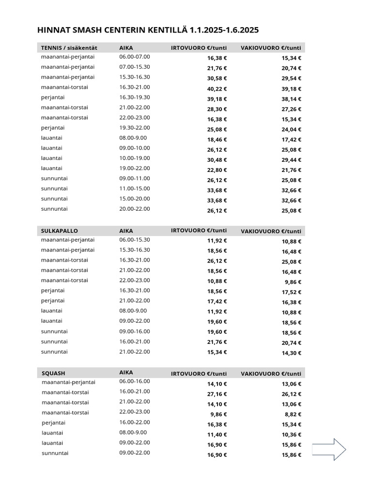 Smash_Centerin_hinnasto_2025 | PDF