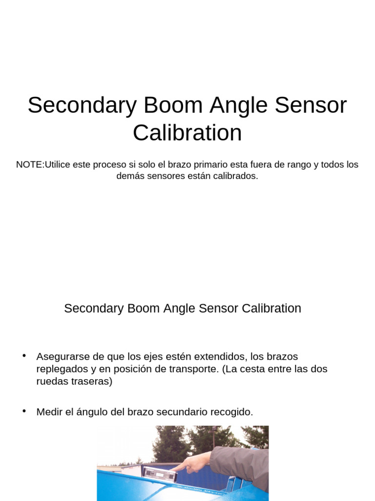 Secondary Boom Angle Sensor Calibration | PDF