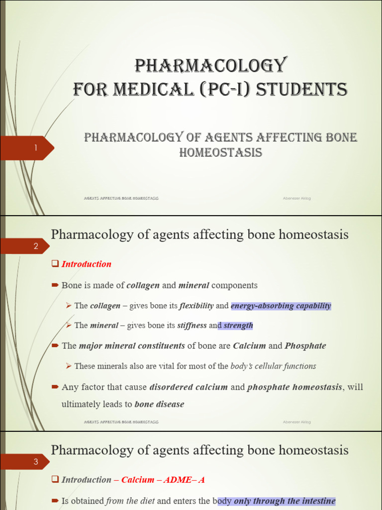Drugs Affecting Bone Metabolism | PDF | Vitamin D | Calcium In Biology
