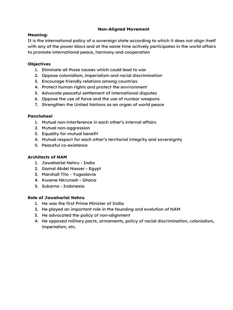 H15 - Non-Aligned Movement | PDF