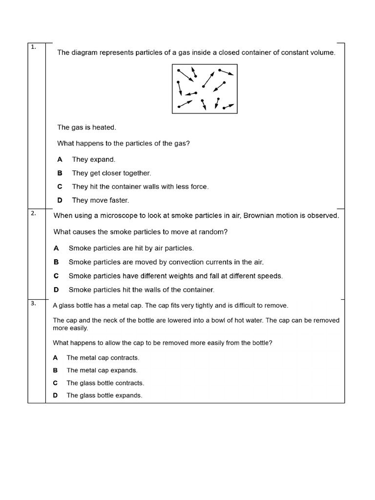 Kinetic Particle Practice Questions | PDF