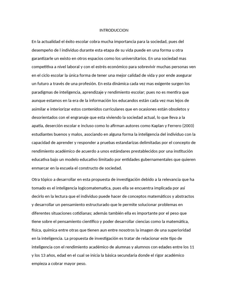 introduccion tfm | PDF | Inteligencia | Cognición