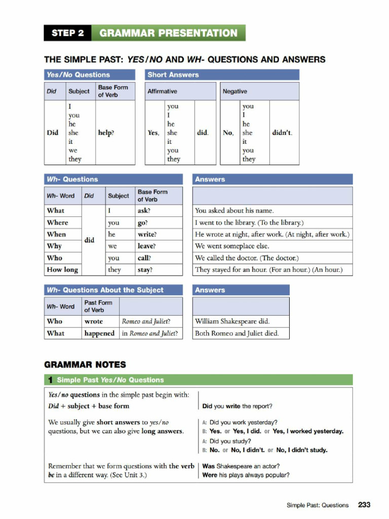 past simple pytania | PDF