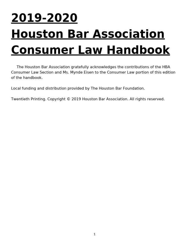 2019-20-Consumer-Law-Handbook L | PDF | Implied Warranty | Lawsuit