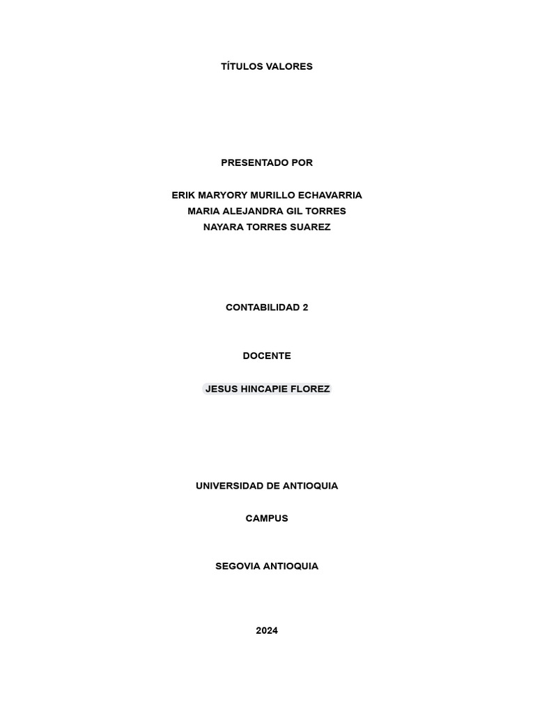 Títulos Valores | PDF | Contabilidad
