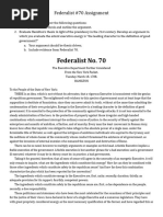 Federalist 70 Summary | PDF