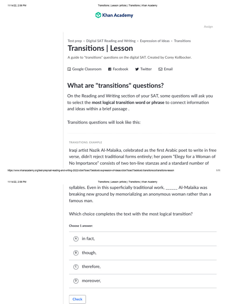 III.Expression of Ideas | PDF | Sat | Question