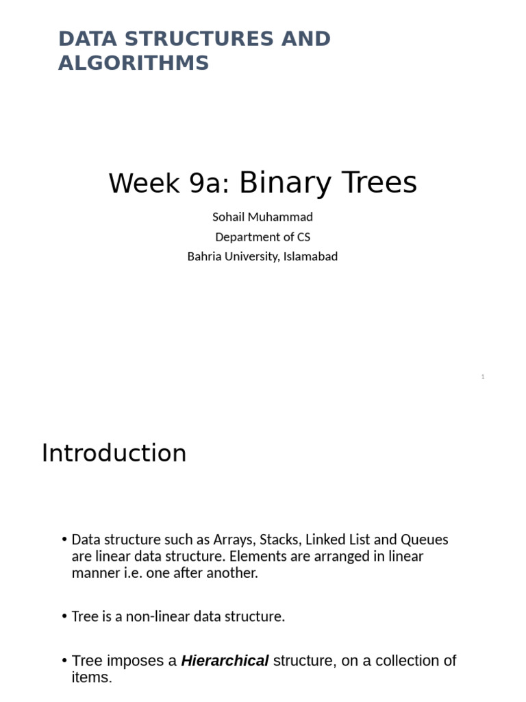 Lec9a BinaryTrees 09092024 090317pm | PDF | Algorithms And Data Structures | Computer Programming
