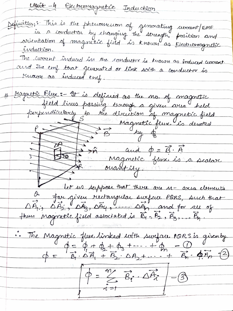 Unit-4 Electromagnetic Induction | PDF