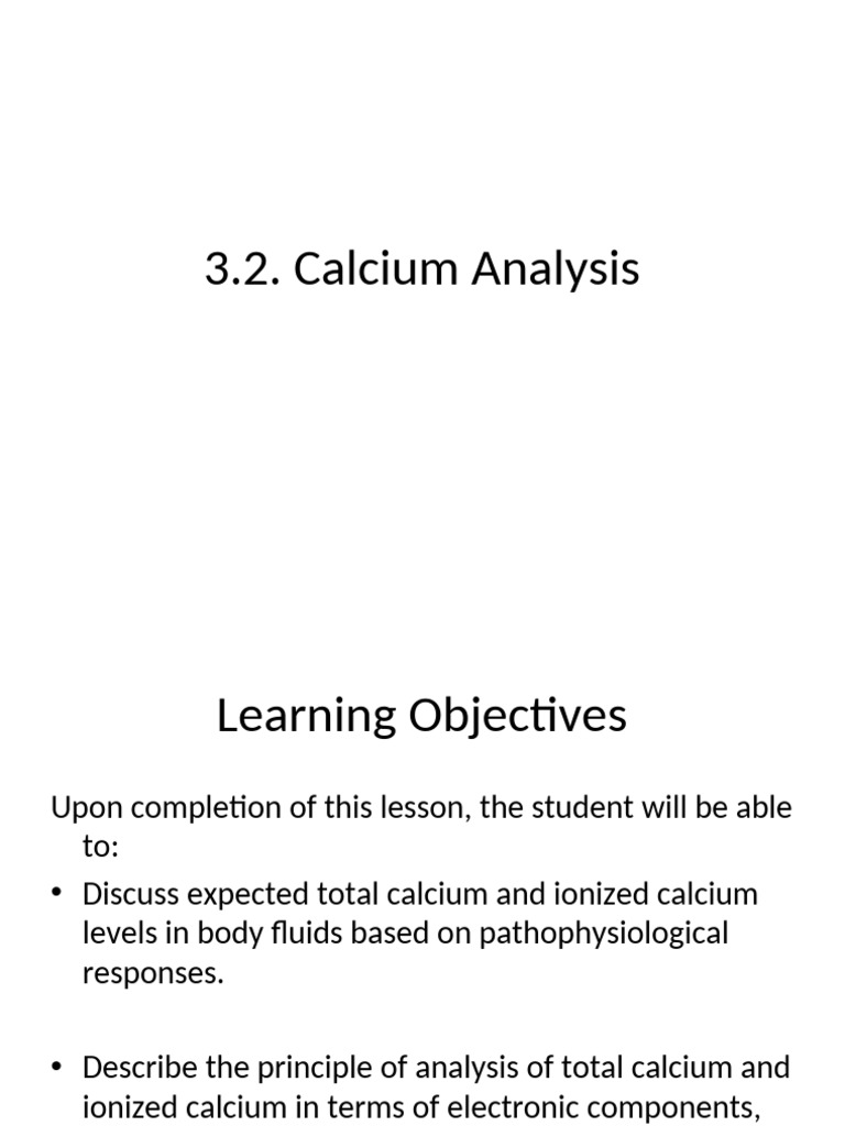 3.2 Calcium Analysis | PDF