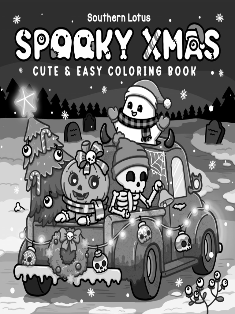Spooky Xmas Cute & Easy Coloring Book | PDF