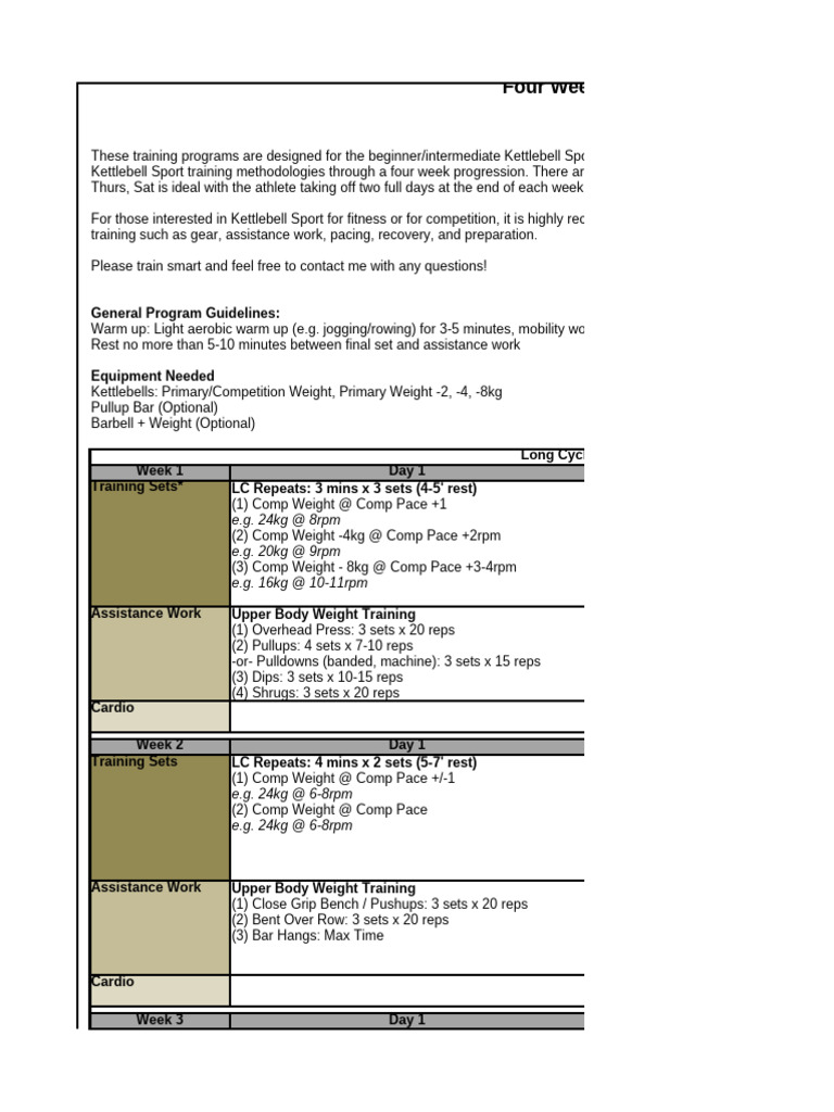 Chris Doelon - LC Program | PDF | Kettlebell | Strength Training