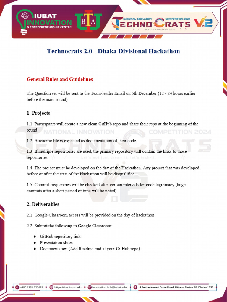 General Guideline For Hackathon | PDF