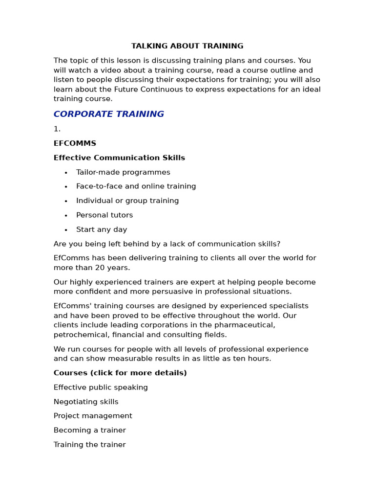 Talking About Training | PDF | Learning | Cognitive Science