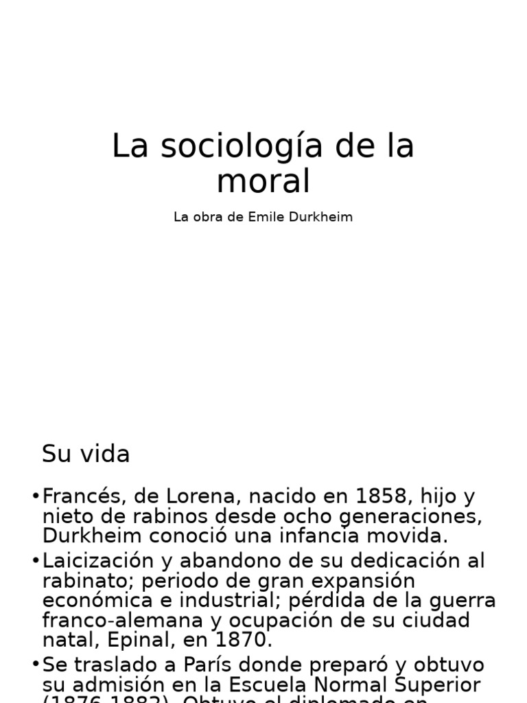 10-Durkheim - La Sociologia de La Moral | PDF | Emile Durkheim | Moralidad