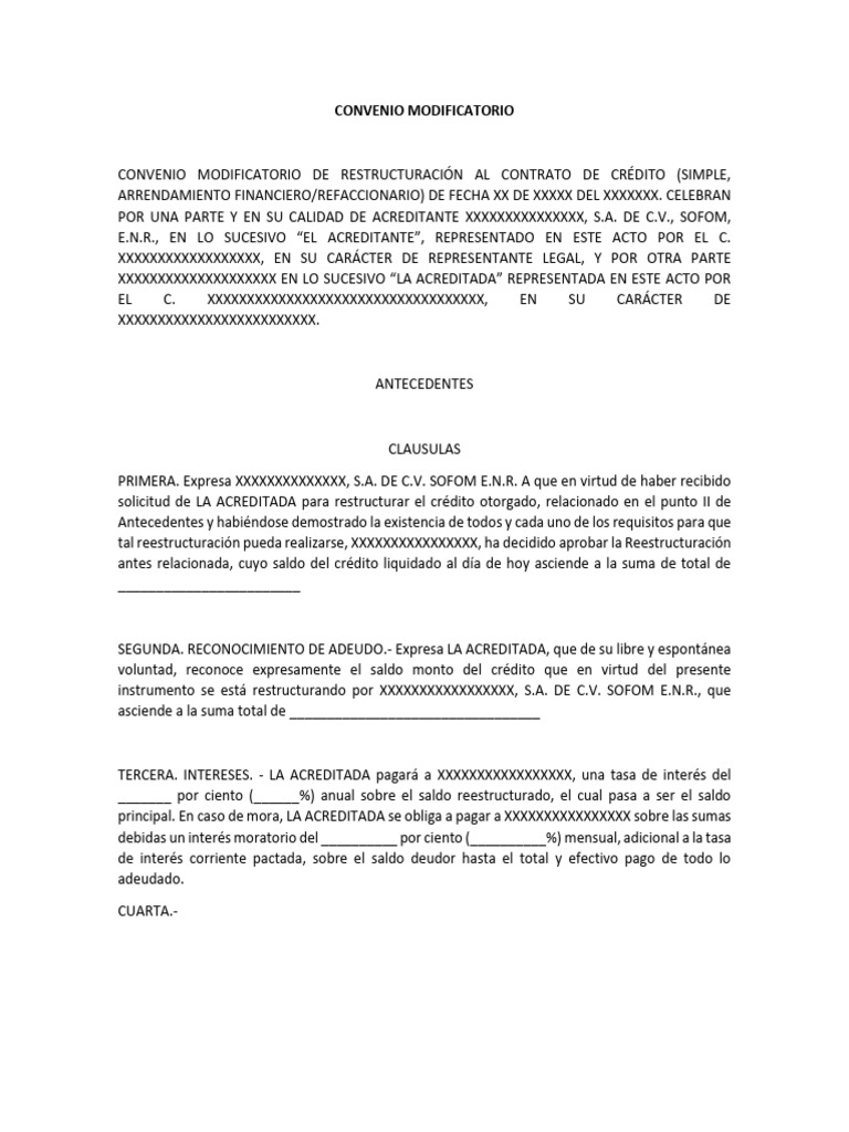 Convenio Modificatorio | PDF