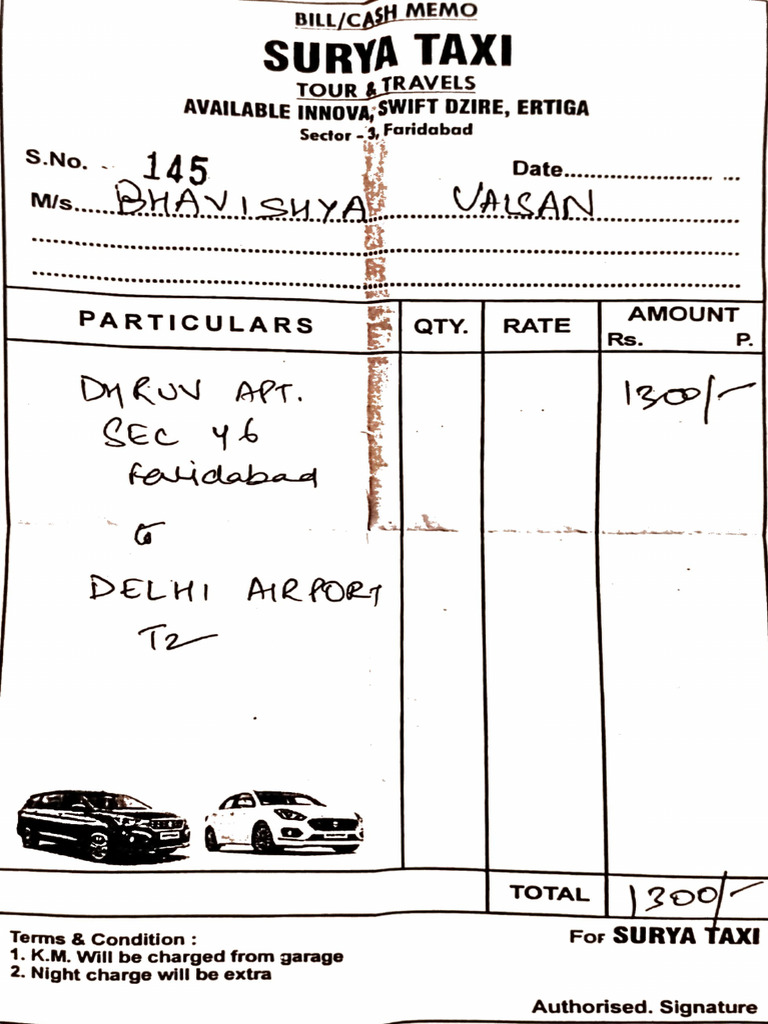 Surya Taxi Bill | PDF