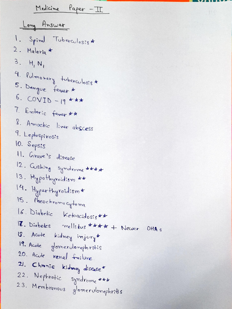 Medicine Paper-2 PYQ | PDF