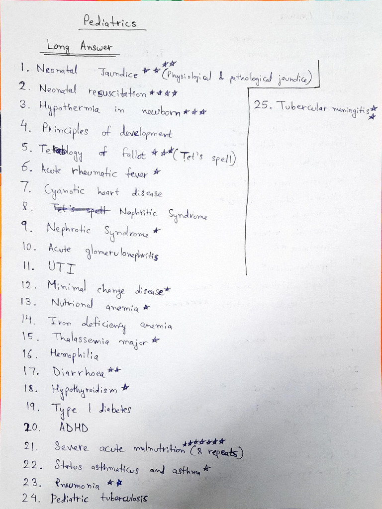 Pediatrics PYQ | PDF