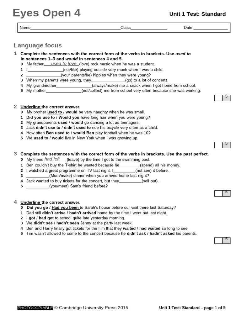 Unit 1 - Standard Test, Customisable | PDF | Dress | Clothing