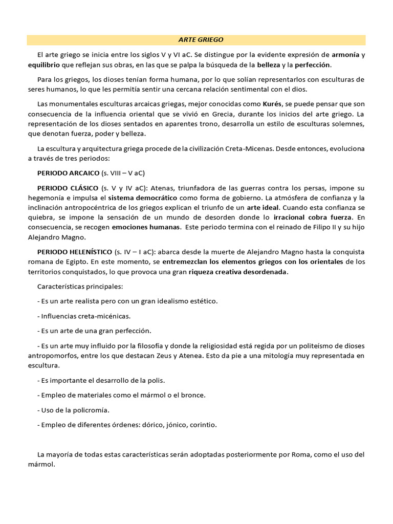 Arte Griego | PDF