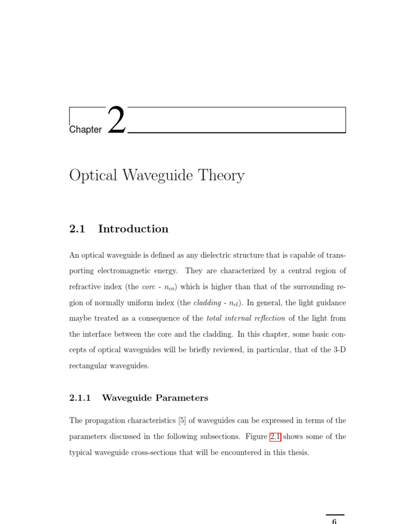 Optical Waveguide Theory Basics | PDF | Waveguide | Refractive Index
