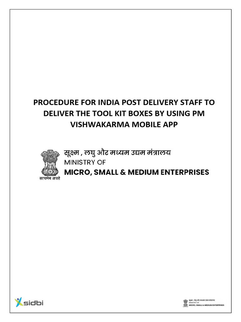 PM Vishwakarma Toolkit Delivery Guide | PDF | Software | Computing