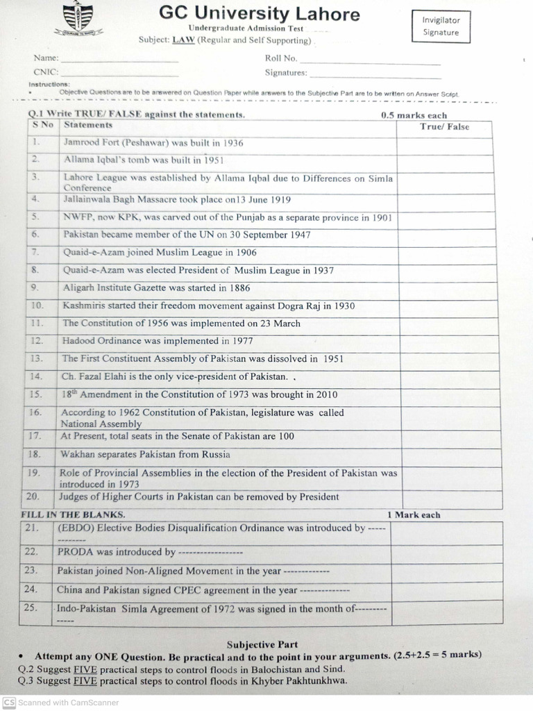 BS Law SamplePaper | PDF