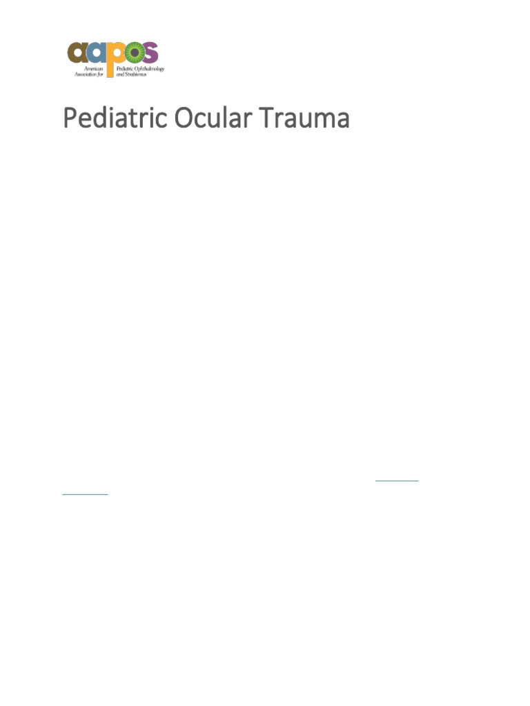 Pediatric Ocular Trauma | PDF | Human Eye | Medical Specialties